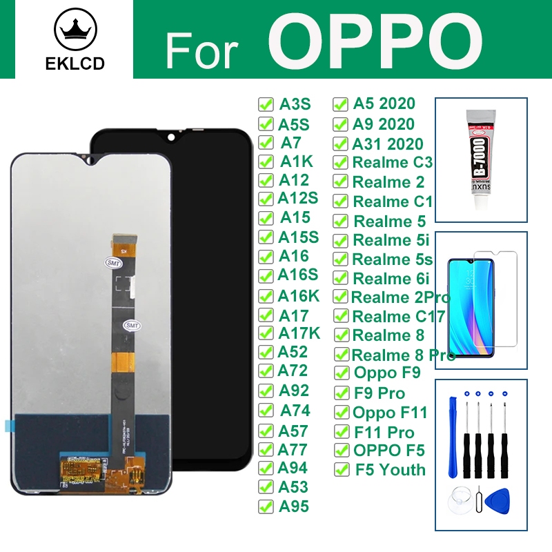 Màn Hình LCD Cho OPPO A3S A5S A12 A12S A5 A9 A31 2020 A15 A15S A16 A16S A16K A74 A52 A72 A92 A94 ...