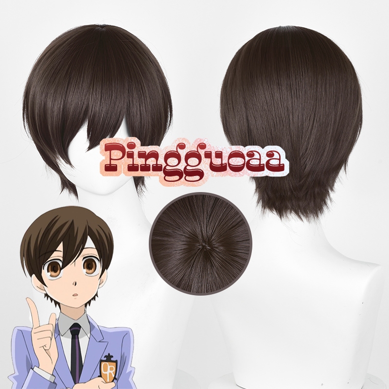 Anime Ouran Highschool Host Club Haruhi Fujioka Cosplay Wig 30cm Dark ...