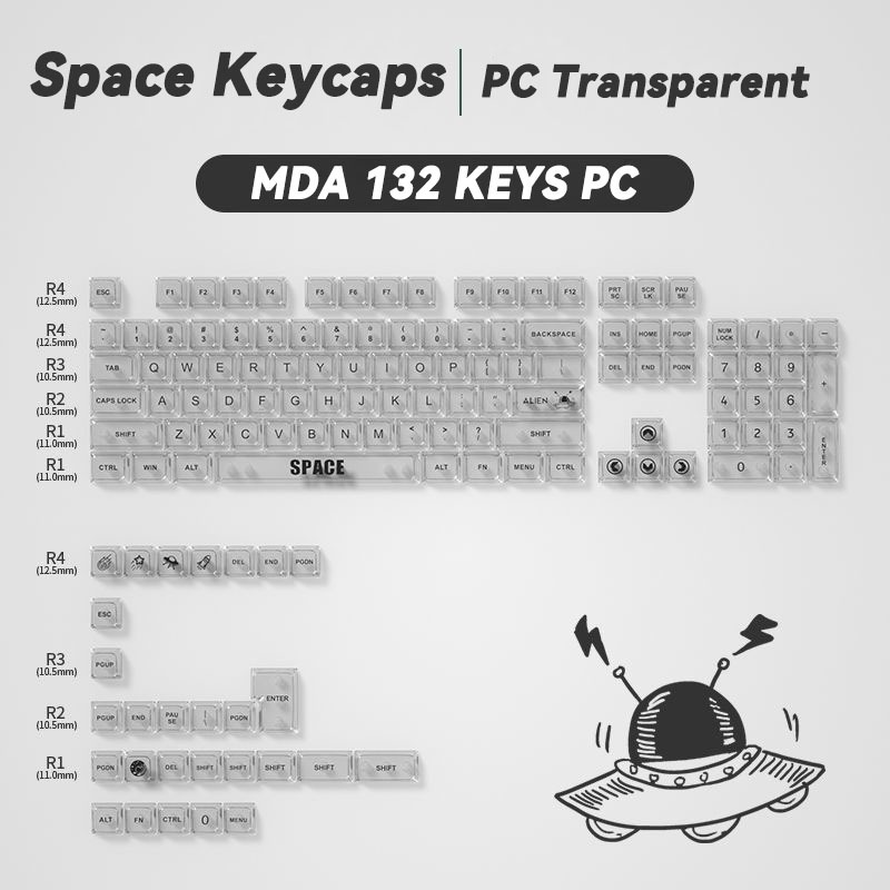 Keycaps không gian trong suốt PC Dye-sub MDA Profile Keycap Custom ...