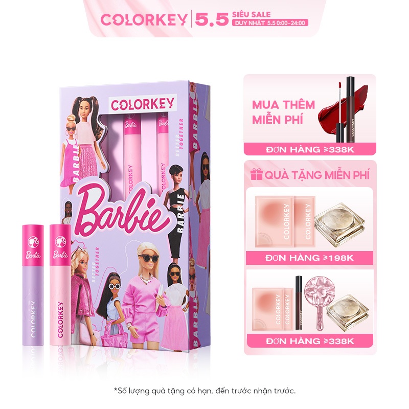 Colorkey Hộp quà mini Barbie ngọt ngào 6 thỏi son | Shopee Việt Nam