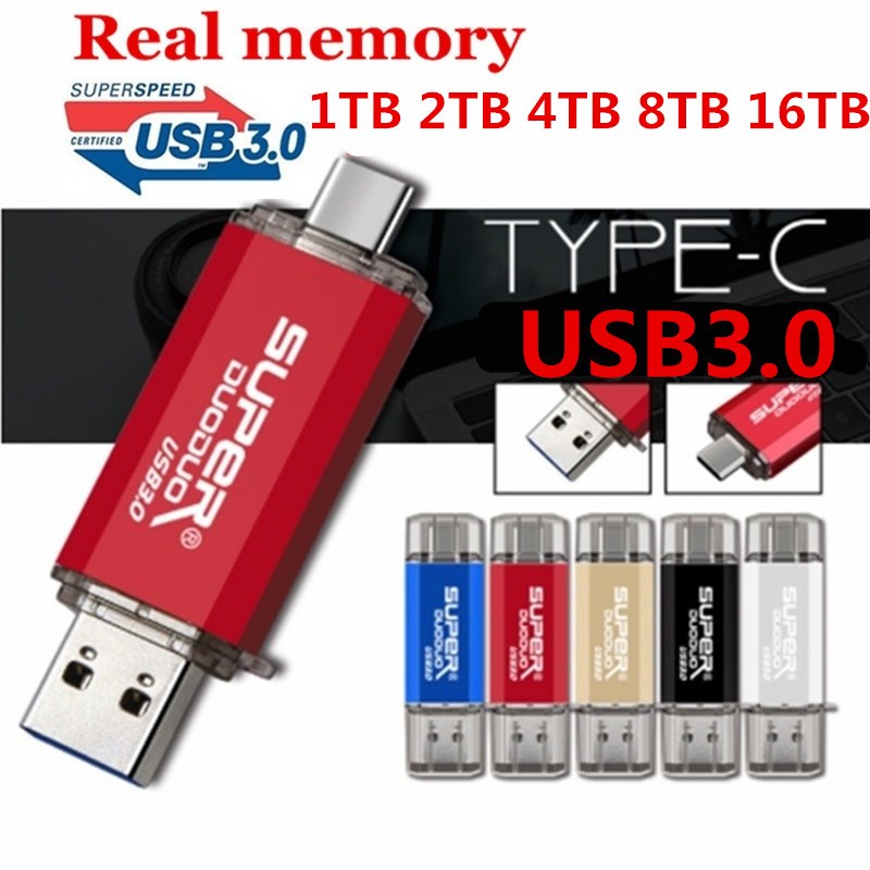 Hot 16TB C-loại USB3.0 OTG USB Flash drive 8TB 4TB truyền tốc độ cao ...
