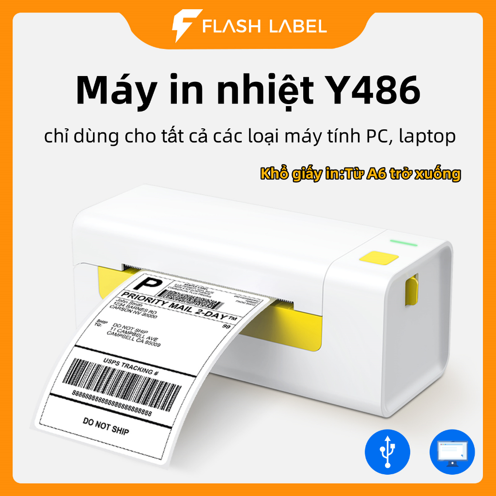 Máy in nhiệt FlashLabel Thermal Printer Y486 Máy in nhiệt 100*150mm Label Printer | Shopee Việt Nam