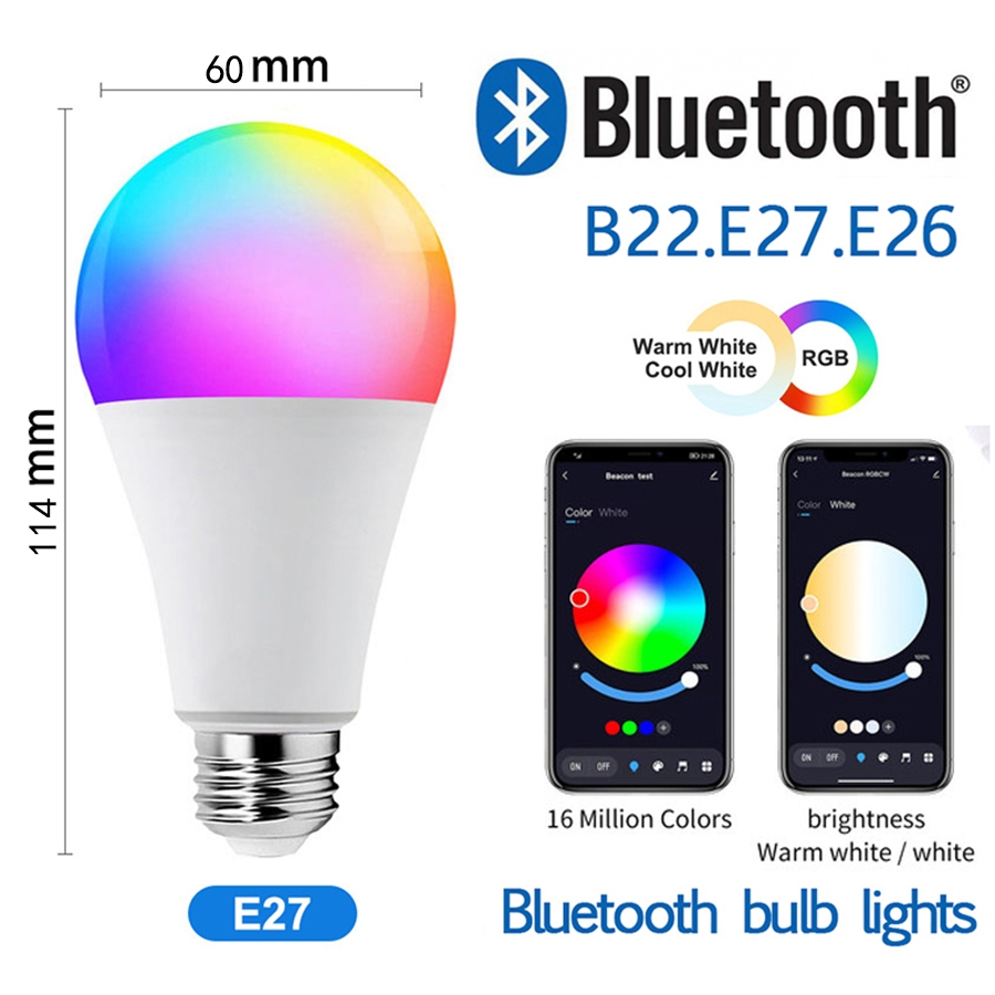 Tuya Bluetooth Bóng Đèn Thông Minh Alexa Đèn Led E27 RGB Bóng Đèn Thông ...