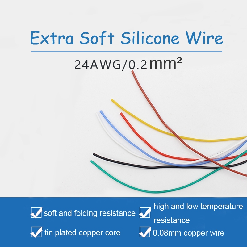 Dây silicon siêu mềm 24AWG Chịu nhiệt độ cao đến 200 °C 0.2mm2 Dây điện ...