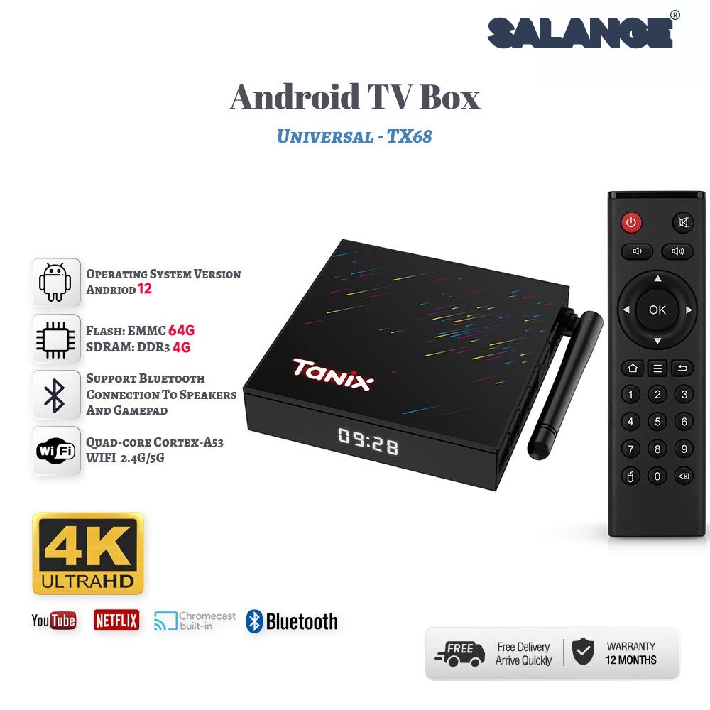 Hộp TV Android Salange, TX68 Android 12.0 TV Box 2GB / 4GB RAM 16GB ...