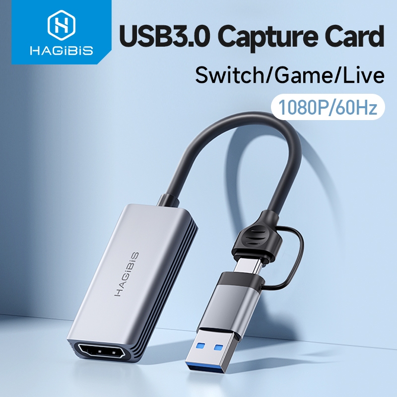 Thẻ ghi Video Hagibis USB 3.0 Tương thích HDMI sang USB / Type-c Game ...