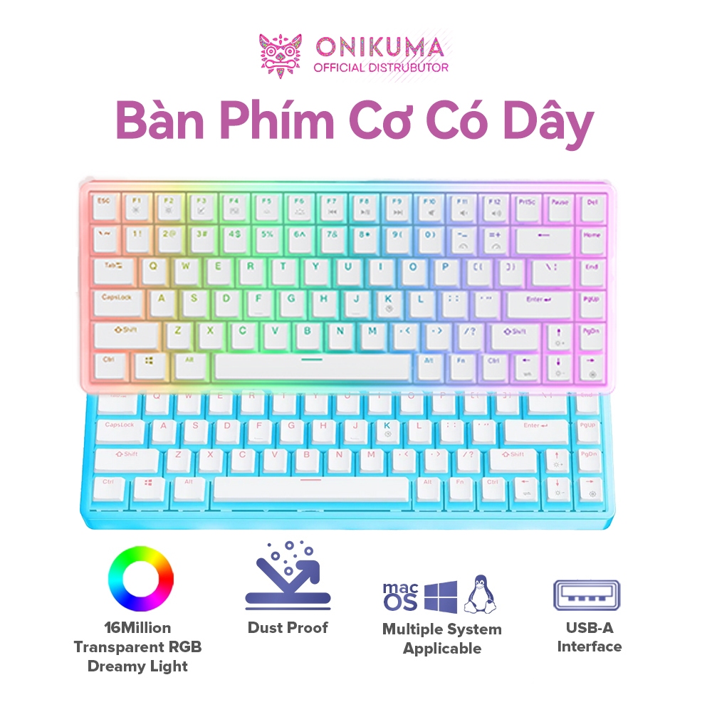 Bàn Phím cơ Máy Tính Gaming RGB Onikuma G30 Có Dây / Đèn LED RGB Chống ...