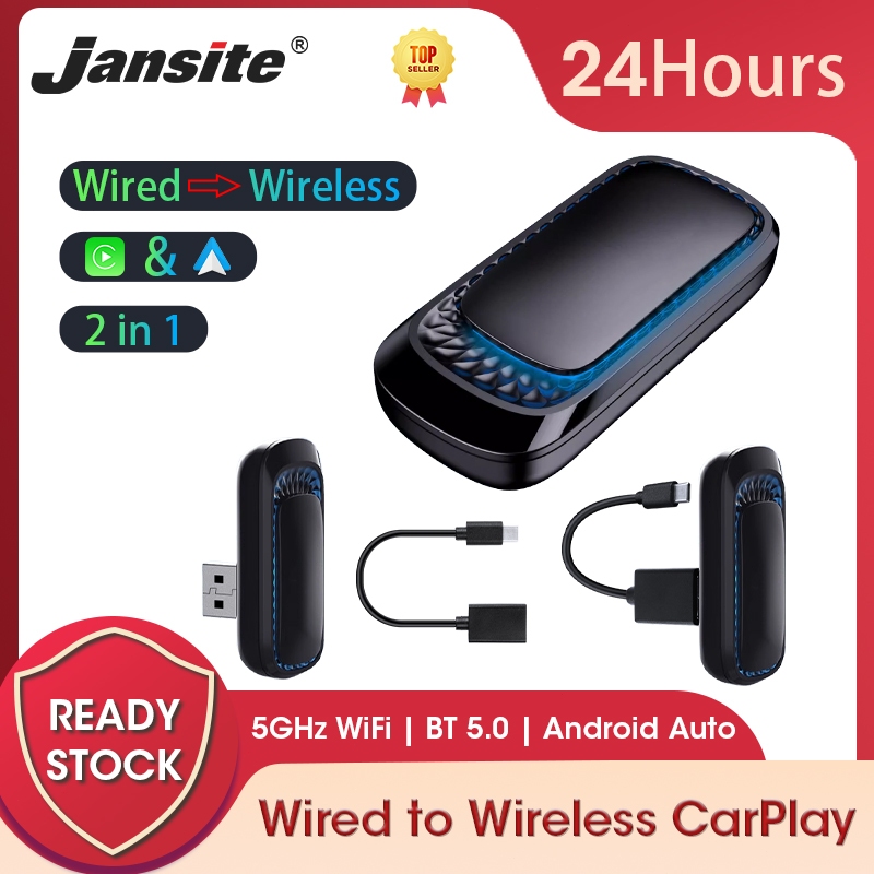 Jansite Mini Wireless CarPlay và Android Auto Wired to Wireless Box cho ...
