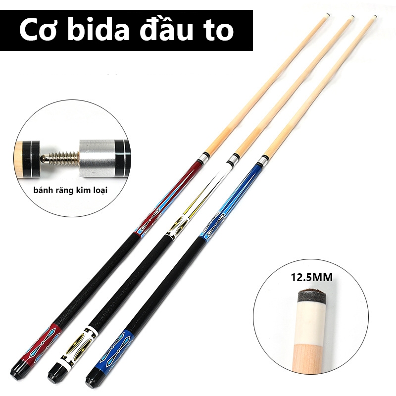 Cue bida đầu to kiểu Mỹ Cue bida kiểu Trung Quốc Số 9 bóng gỗ nguyên ...
