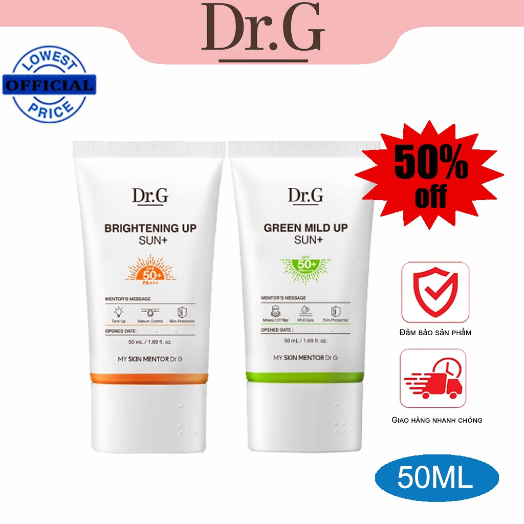 Kem Chống Nắng dưỡng sáng nâng tông Dr.G Brightening Up Sun SPF50+ PA+++ 50ml | Shopee Việt Nam