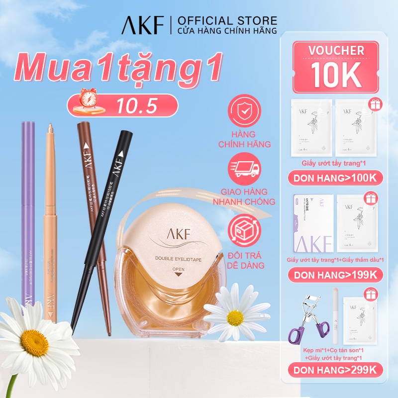 【AKF】Bút kẻ mắt AKF 2mm Eyeliner +Dán mí tự nhiên thoải 120 Pcs viên ...