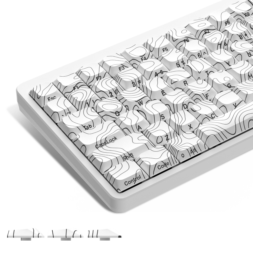 Womier Low Profile Side Print Keycaps 131 Phím Dye Sub PBT Custom White ...