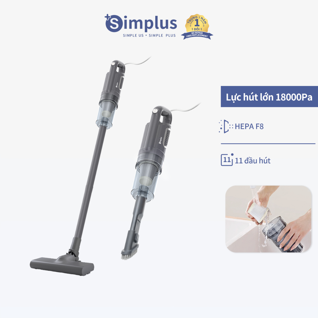 Simplus Máy Hút Bụi Công Suất 500W Lực Hút 18000Pa XCQH011 - Bảo Hành 12 Tháng | Shopee Việt Nam