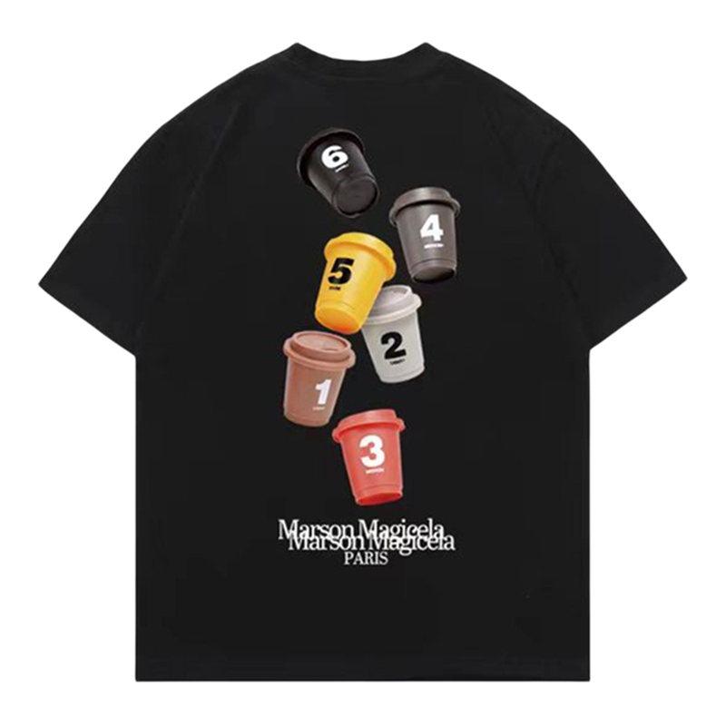 Maison MM6 Margiela Digital Coffee Cup In chữ Áo thun ngắn tay thông thường dành cho nam và nữ ...