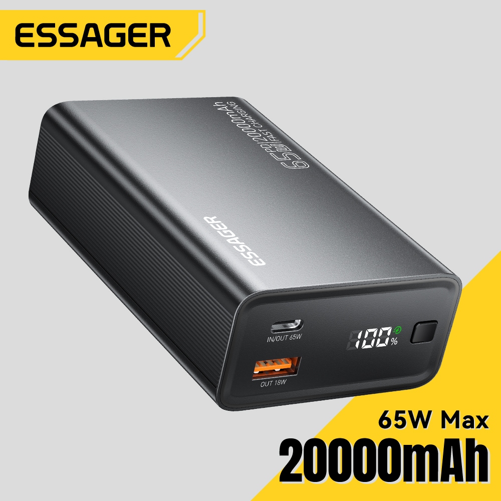 Essager 65W Power Bank Sạc nhanh Màn hình kỹ thuật số Thích hợp cho điện thoại di động Bộ chuyển ...