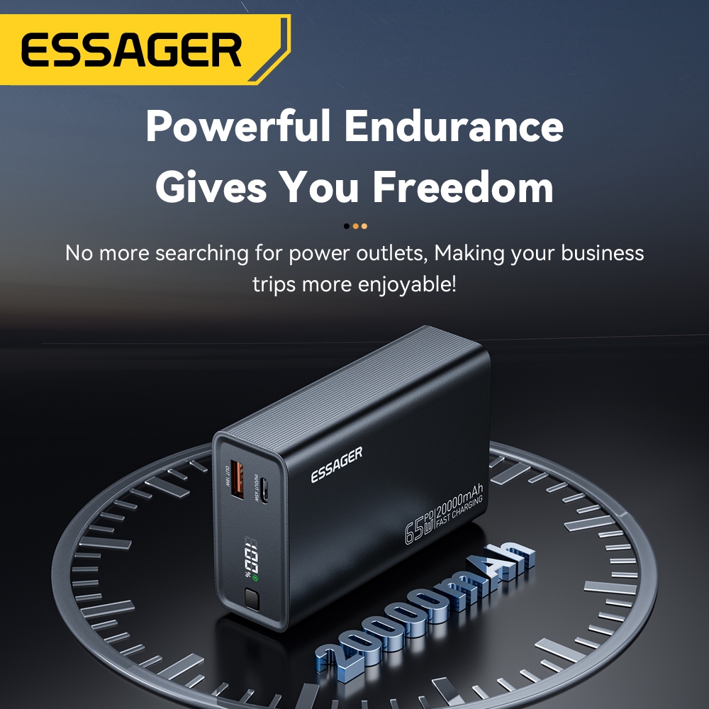 Essager 65W Power Bank Sạc nhanh Màn hình kỹ thuật số Thích hợp cho ...