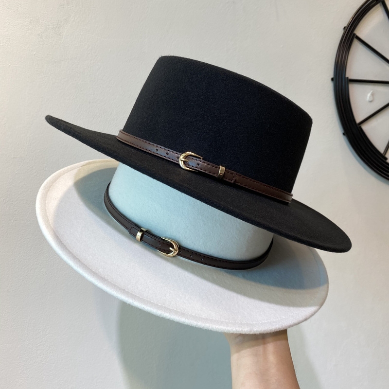 Retro Fedora Mũ Unisex Rộng Vành Jazz Mũ Thu Đông Nữ Len Boater Flat ...