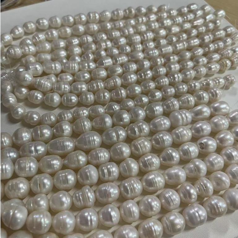Chiều dài 18cm 9-10mm / 11-12mm hình gạo sợi ngọc trai nước ngọt tự nhiên | Shopee Việt Nam