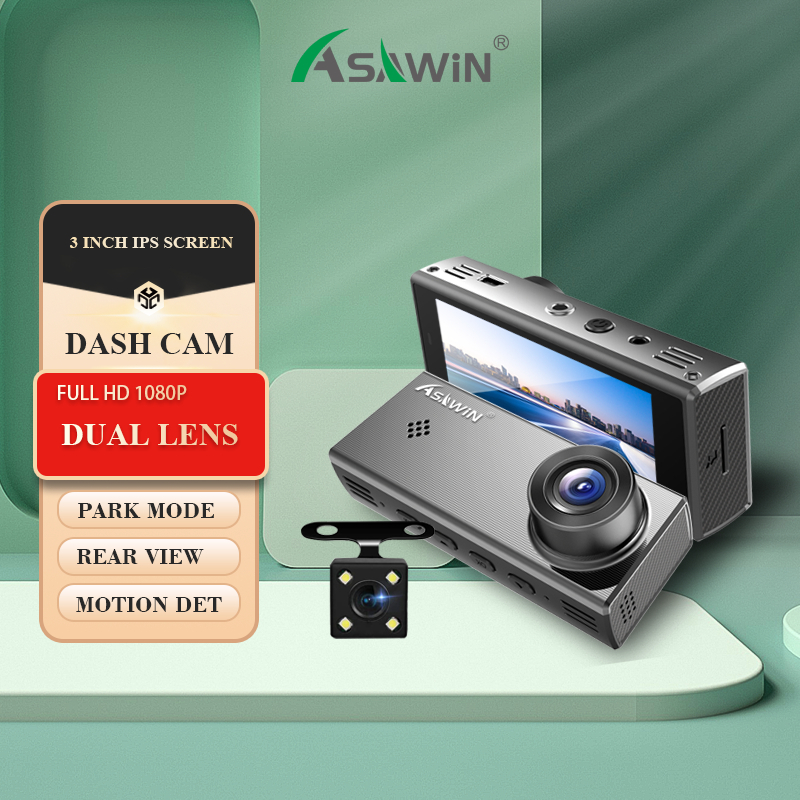 Asawin A5 Ống Kính Kép Dash Cam Cho Xe Dvr Trước Và Sau 3.16 Ips Sceen 