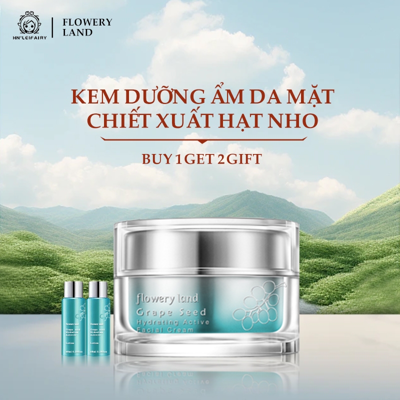 Kem dưỡng ẩm da mặt chiết xuất hạt nho Flowery Land 50ml nâng tông ...