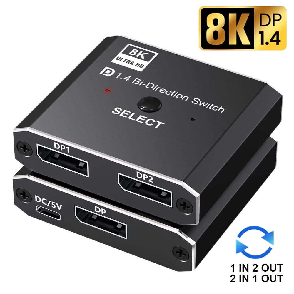 Bi-direction DP Switch Displayport 8K Splitter Adapter cho máy chiếu ...