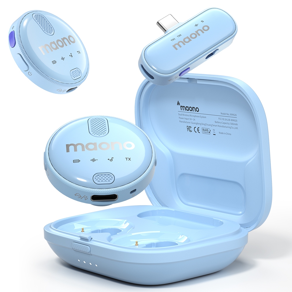 Micrô không dây MAONO WM620 PB2 có micrô Lavalier giảm tiếng ồn 2 cấp ...