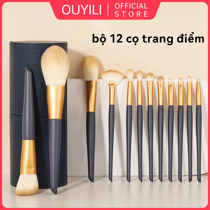 OUYILI Bộ cọ trang điểm 12 cây cọ phấn phủ, má hồng, màu mắt | Shopee ...
