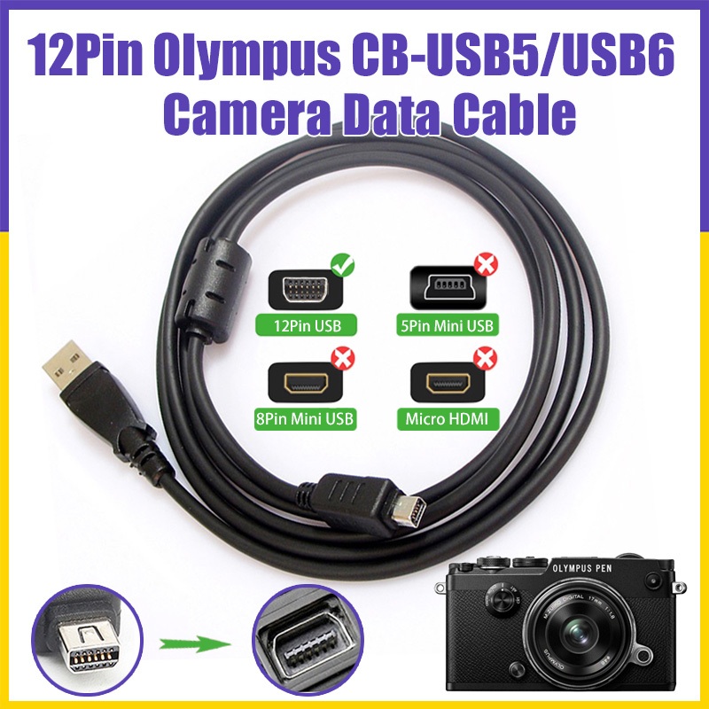 [Giao hàng nhanh] Dây cáp dữ liệu USB sang 12 chân Olympus Dây cáp sạc ...