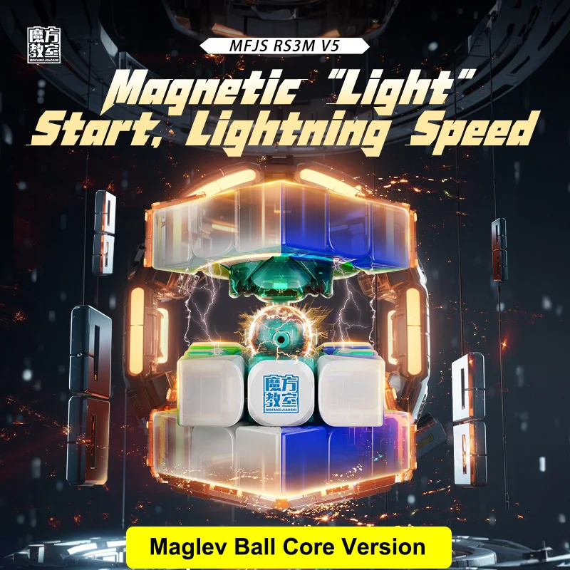MoYu RS3M V5 3x3 Magnetic Cube Professional Magnetic MagLev Ball-Core ...