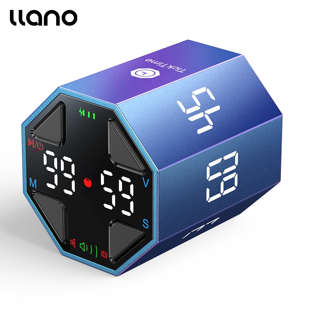 Đồng hồ hẹn giờ Llano Ticktime Octagon Pomodoro, Hẹn giờ lập phương năng suất làm việc, Hẹn giờ ...