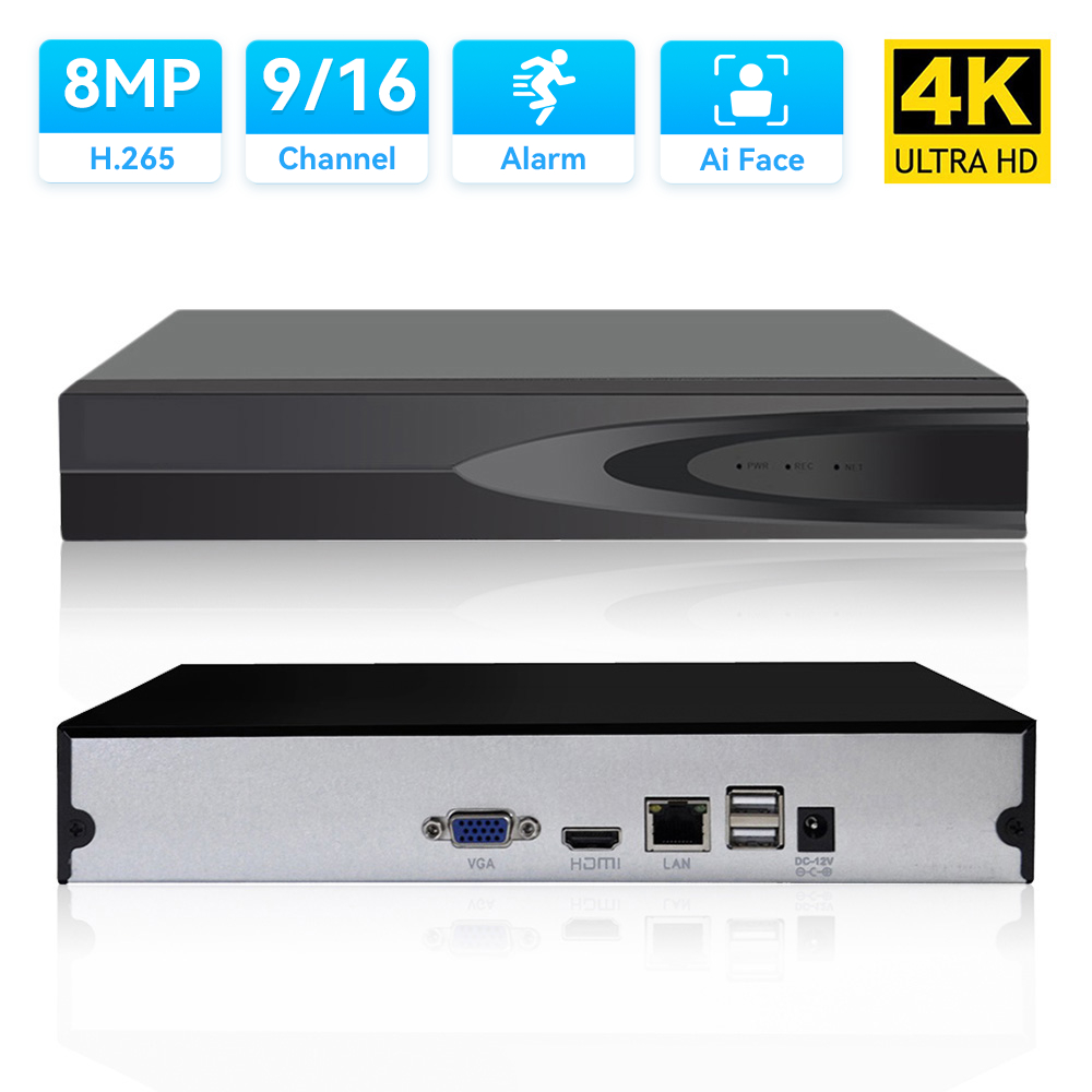 Hamrol 16CH 8MP H.265 Face Detection CCTV NVR 9CH CCTV Network Video ...