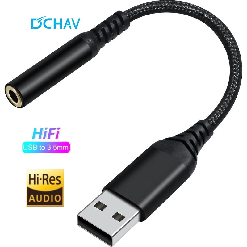 Cáp chuyển đổi tai nghe USB sang 3,5 mm Bộ chuyển đổi giắc cắm USB sang 3,5 hỗ trợ micrô tạo ra ...