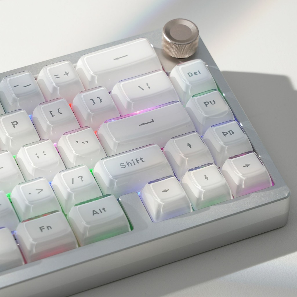 White Jelly Crystal Keycaps PC mờ Double Shot Tương tự OEM Profile ...