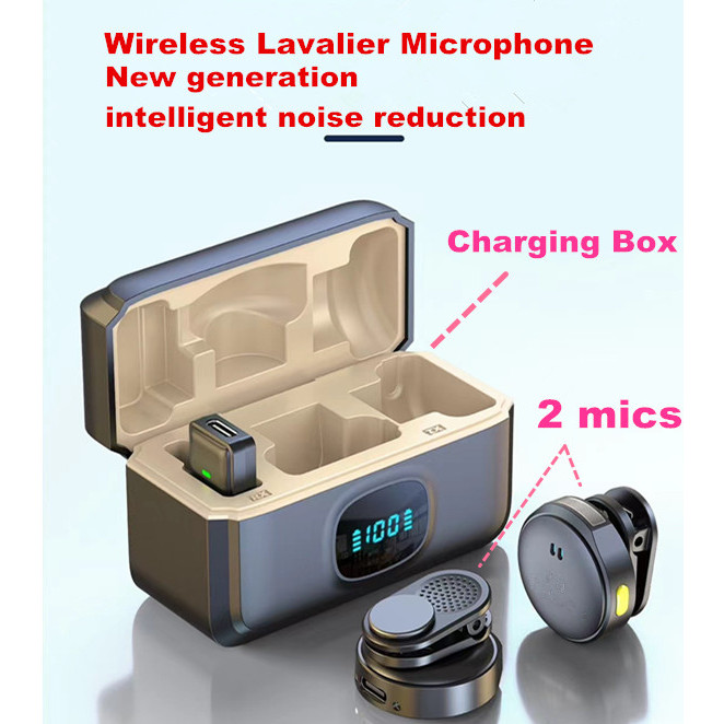 Mới Wireless Lavalier Mic Ghi âm video âm thanh giảm tiếng ồn Cắm và ...