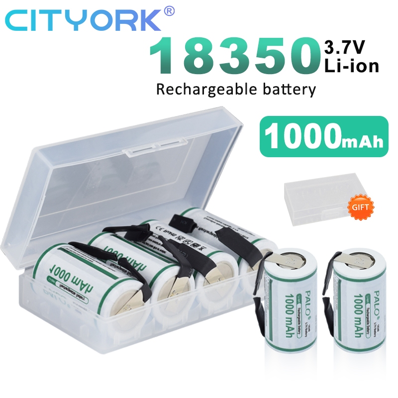 4 Viên Pin Sạc 18350 3.7v 1000 mAh cho máy ảnh, quạt mini, đèn pin, máy ...