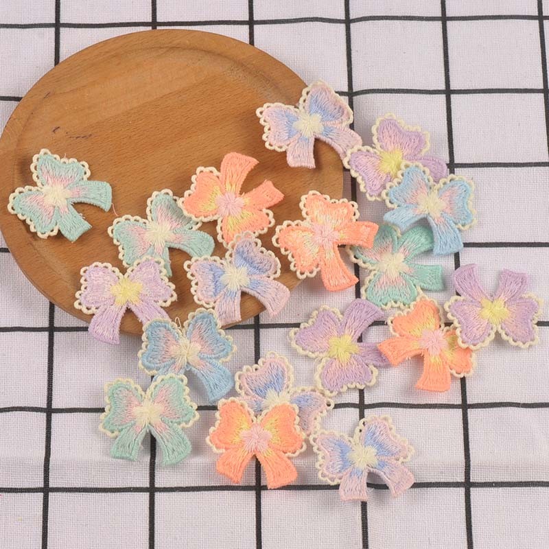 10 Chiếc 40.5x36.5 Mm Hỗn Hợp Màu Nơ Thêu Miếng Dán Cho Quần Áo ...