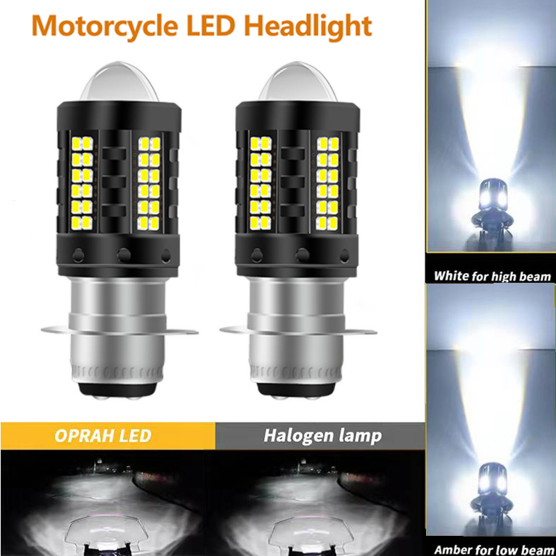 1 Đèn LED T19 P15D Xe Máy Đèn Pha Chính Hãng DC12V 8000LM Trắng Vàng ...