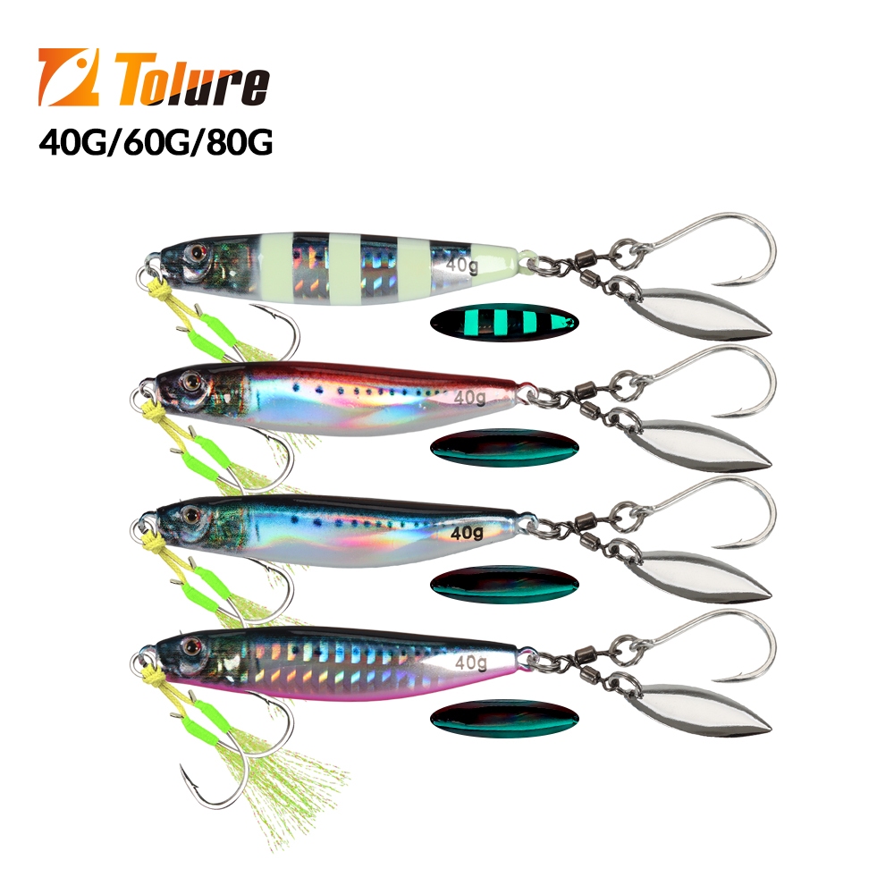 Tolure 2024 Mồi Jigging MỚI 40g 60g 80g 1PC 3D In Lớp Phủ Hình Chữ S Chìm Nhanh Kim Loại Jig Dụ ...
