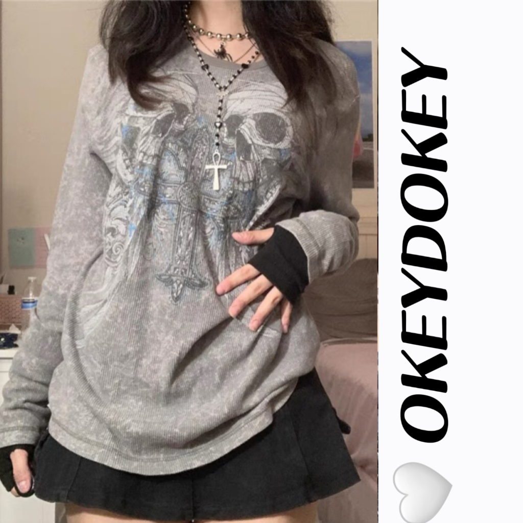 Áo Thun Tay Dài Phong Cách Punk Cổ Tích y2k E Girl Cho Nữ | Shopee Việt Nam