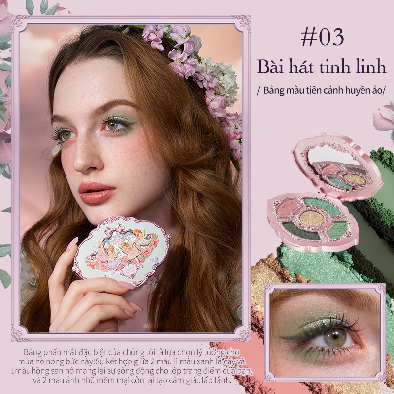 Flower Knows Midsummer Fairytales Collection Bảng phấn mắt năm màu nổi ...