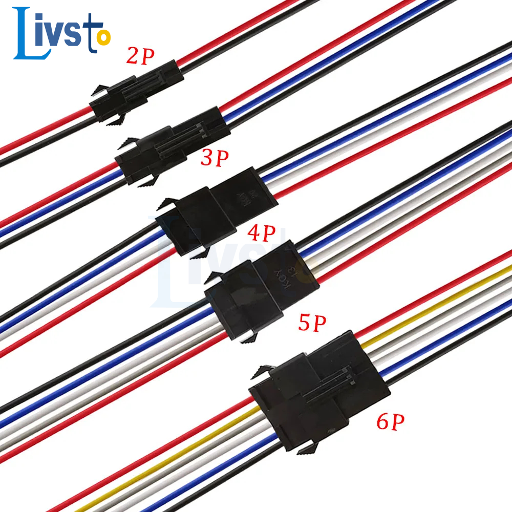 1 Bộ 2Pin 3Pin 4Pin 5Pin 6Pin Đầu Nối Led Nam / Nữ JST SM 2.54mm 2 3 4 ...