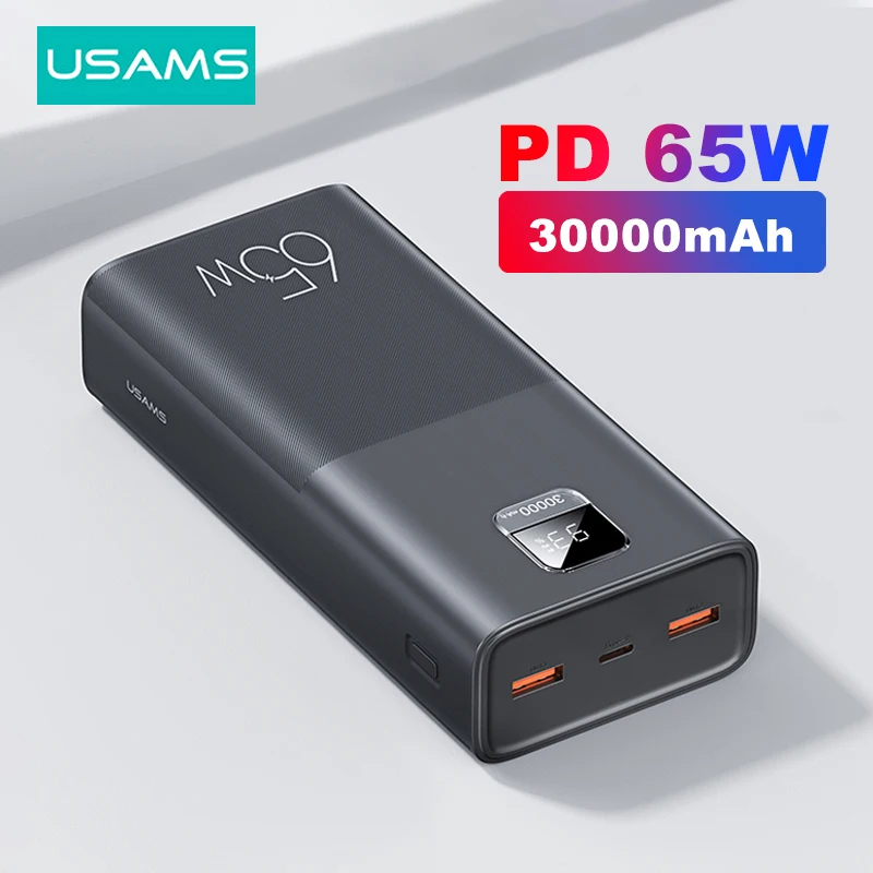 Usams PD 65W Power Bank 30000mAh QC FCP AFC Sạc nhanh Powerbank + Cáp ...