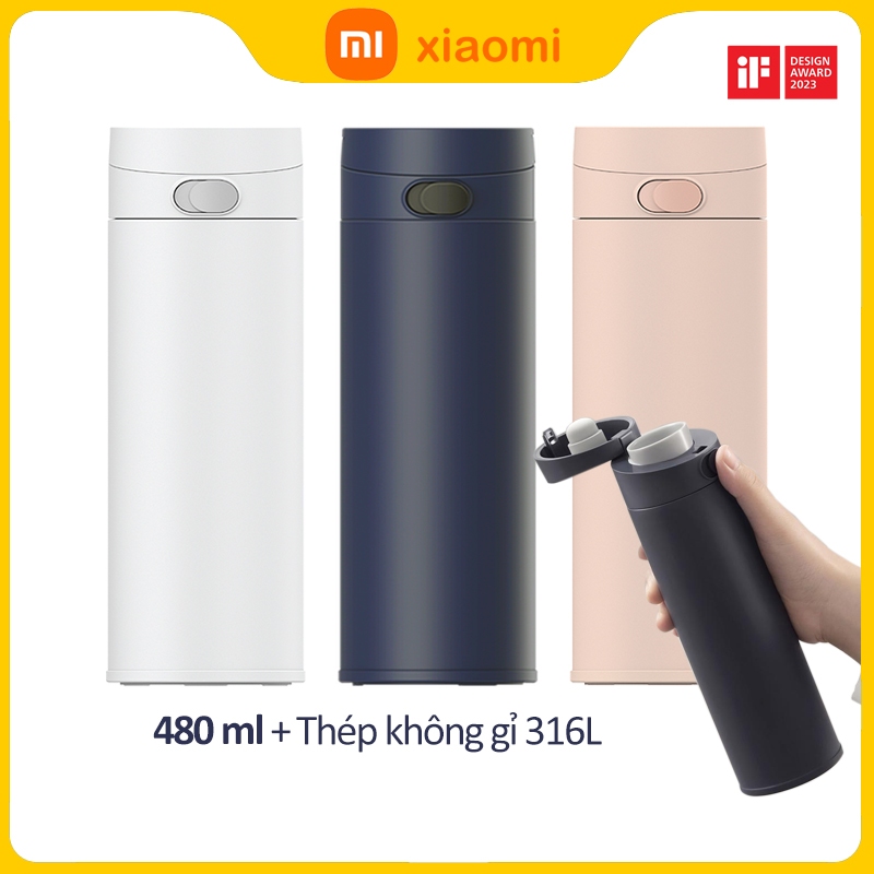 Bình giữ nhiệt Xiaomi Mijia 316 Thép không gỉ,480mL,mở nắp tiện lợi, tự động khóa chặt | Shopee ...