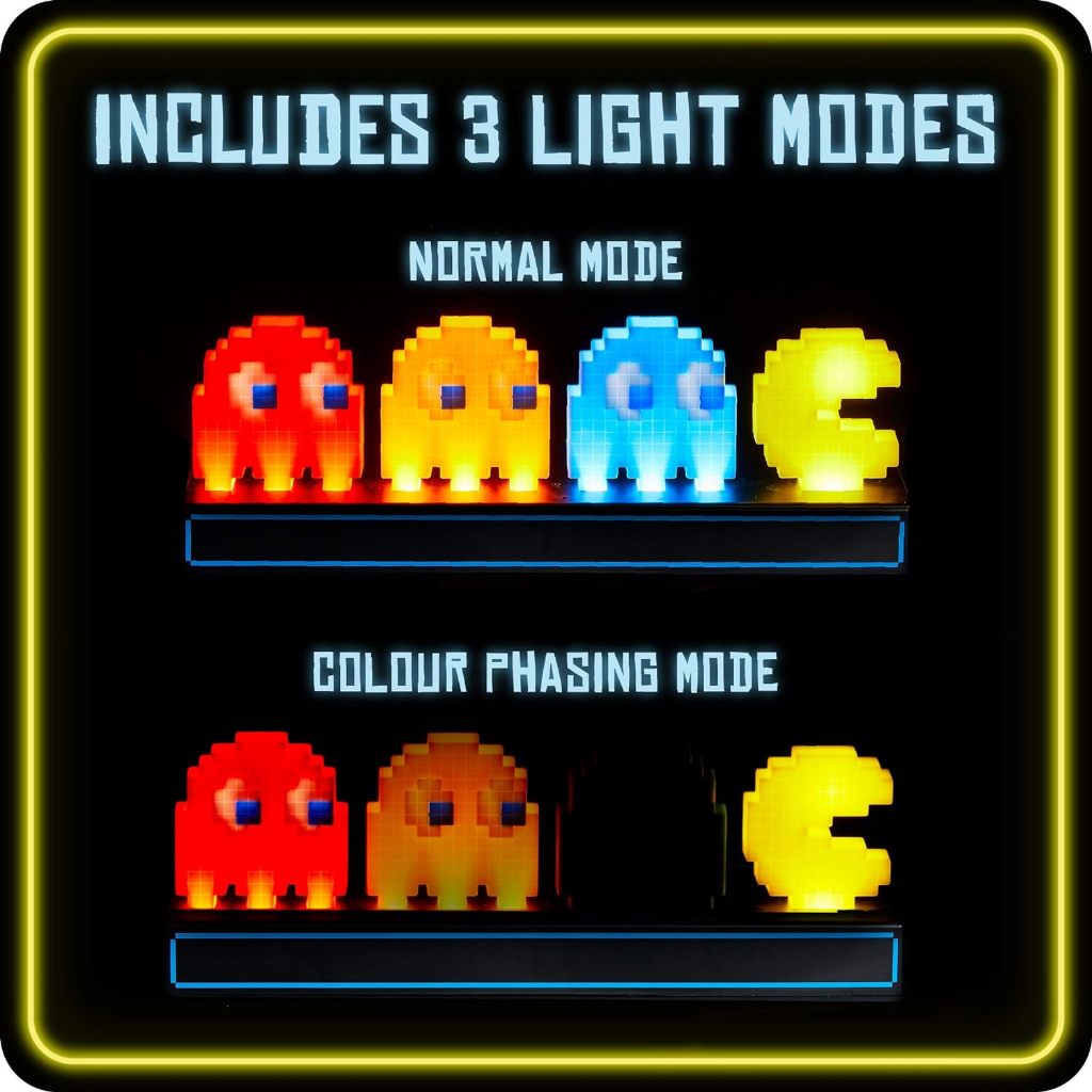 Đèn Để Bàn USB Thiết Kế Hình PACMAN Pixel nháy theo nhạc trang trí set ...