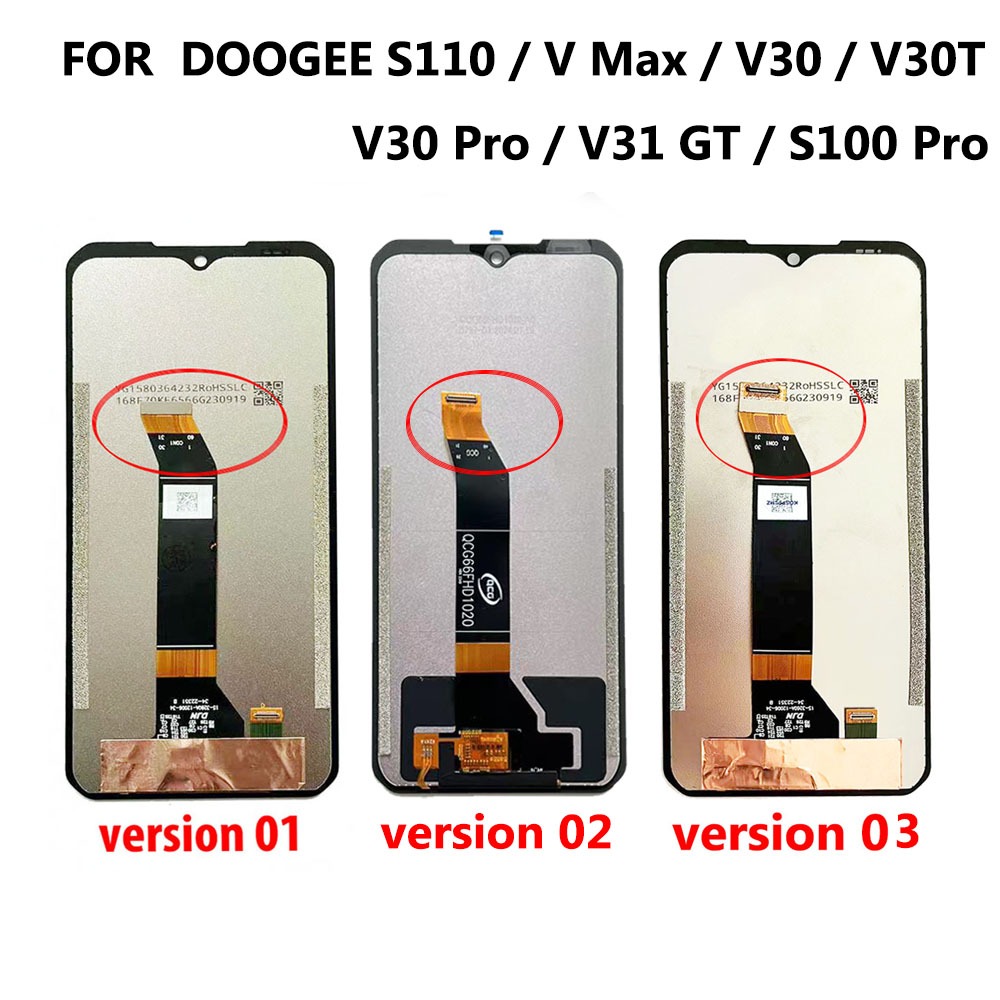 Dành cho DOOGEE S100 / S100 PRO V30 V30T V31 GT S110 V MAX V30 PRO Màn hình LCD + Thay thế lắp ...