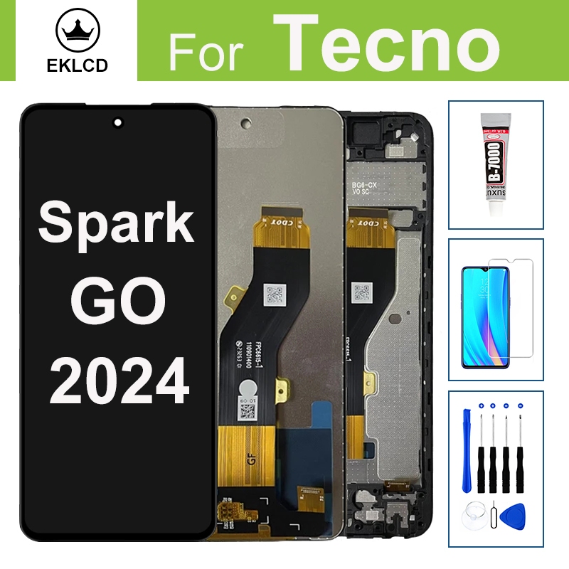Lcd 6,6 "Cho Tecno Spark GO 2024 BG6 Màn Hình Hiển Thị Bộ Số Hóa Màn Hình Cảm Ứng Có Khung ...