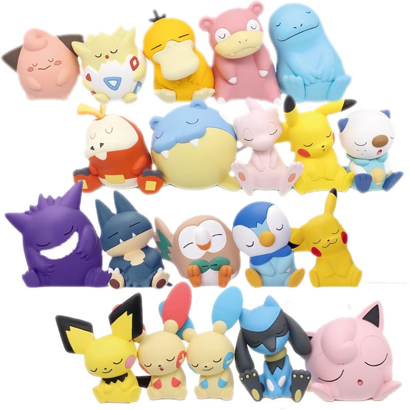 5 Cái / bộ Pokemon Anime Hình Ngồi Ngủ Vai Series Hình Slowpoke Pikachu ...