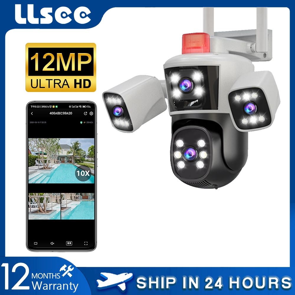 LLSEE 3 Mắt 6K 10X Zoom 12MP Camera an ninh ngoài trời không thấm nước ...