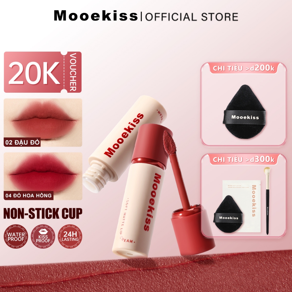 Mooekiss Lip Cream Matte Velvet Lip Cream Non-Stick Cup Son Môi Không ...