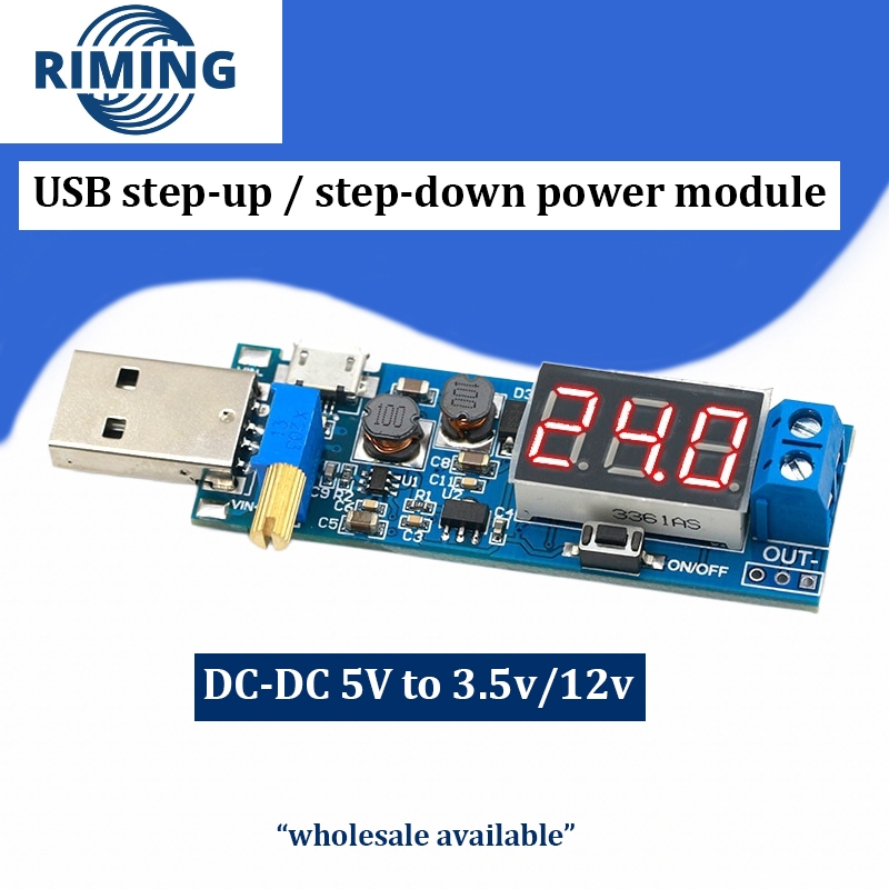 Dc-dc 5V sang 3,5v / 12v USB bước lên / bước xuống mô-đun nguồn có thể điều chỉnh đầu ra bộ ...
